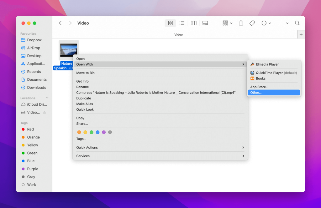 How to change default video player on Mac | Elmedia Player