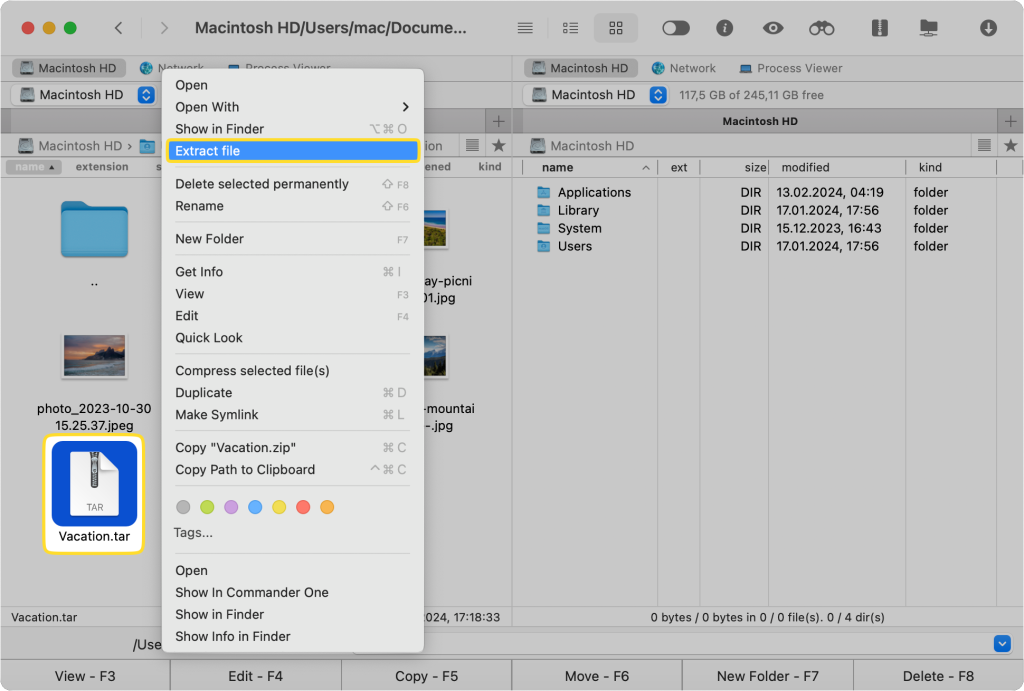 How to Open a TAR File on Mac Computer | Commander One