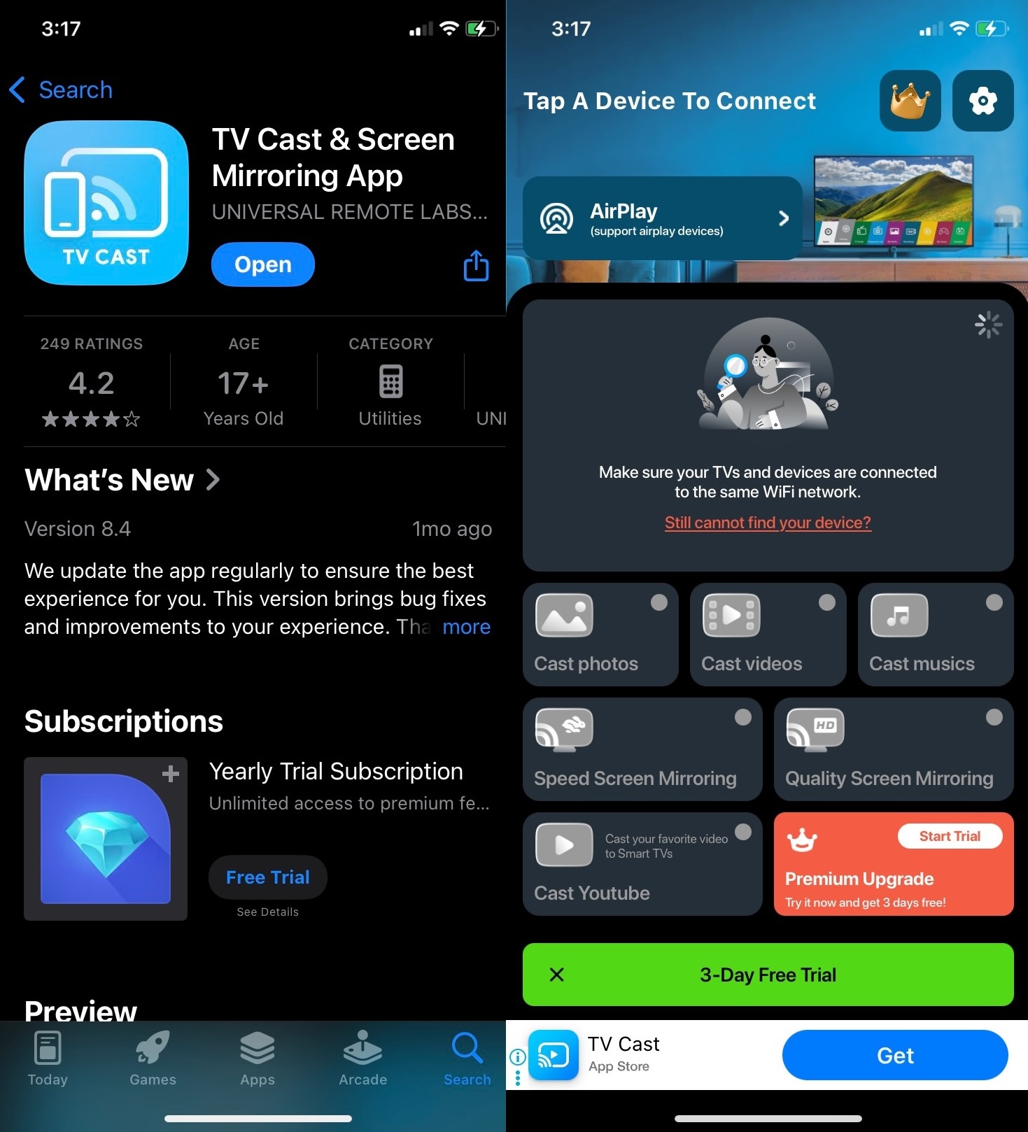 DoCast vs TV Cast & Screen Mirroring App: Detailed Comparison